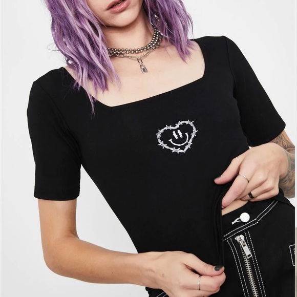 Dolls Kill | Tops | Dollskill Dreadful Demeanor Graphic Top | Poshmark